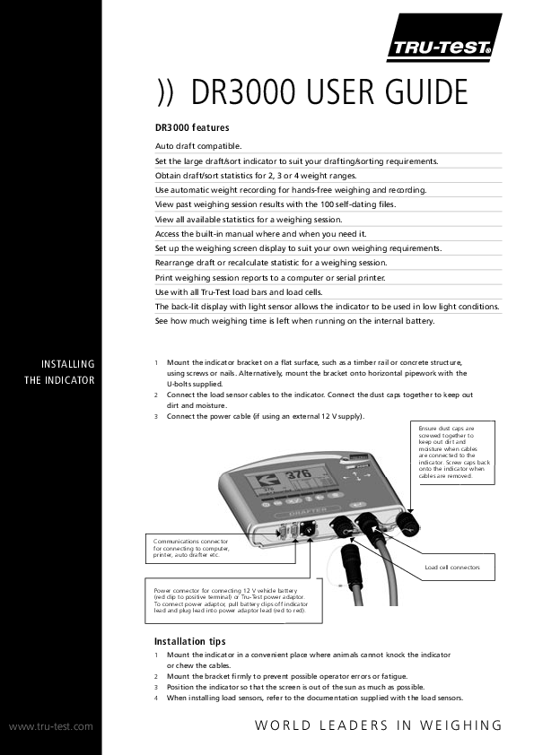 DR3000 QuickStart Guide (EN) | Tru-Test Datamars