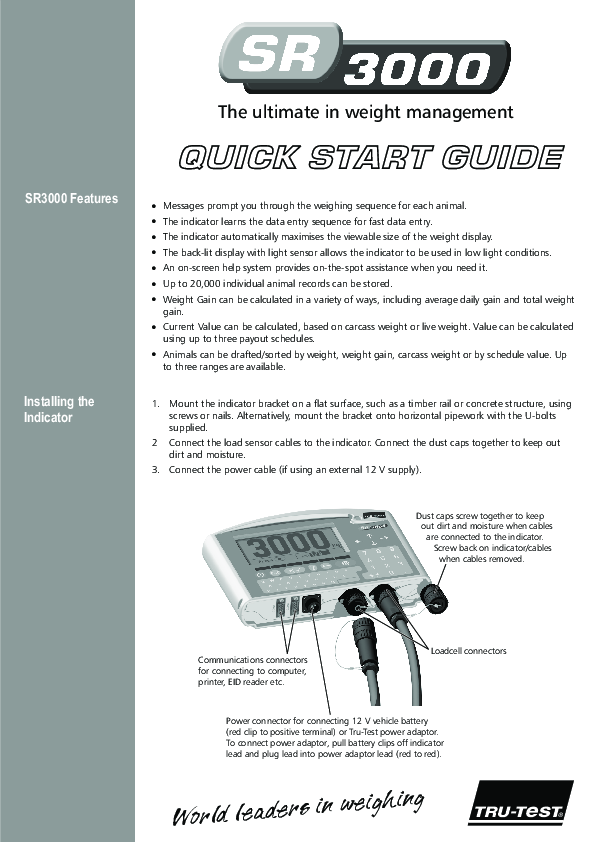 SR3000 Quickstart Guide (EN) | Sector