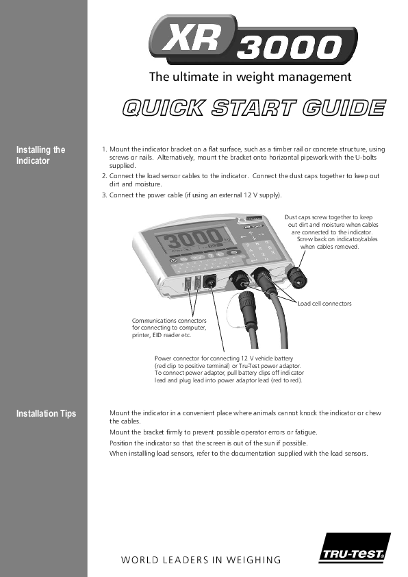 XR3000 QuickStart Guide (EN) | Sector